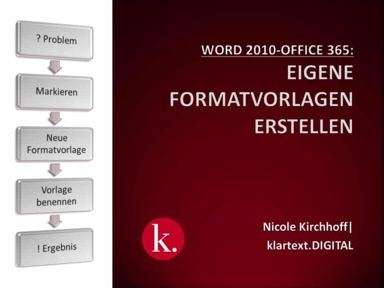 Word: Eigene Formatvorlagen erstellen [unter 10 Klicks] – klartext.DIGITAL